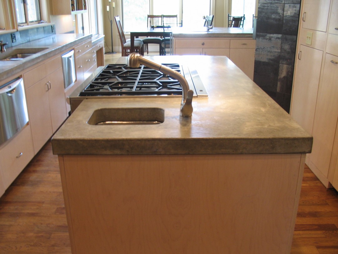 custom-kitchen-island-concrete-countertop - Concrete Creations NWA